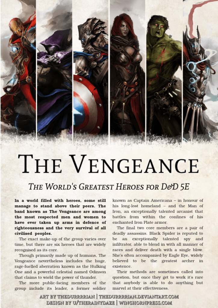 The Vengeance – The World’s Greatest Heroes for D&D 5E – Winghorn Press